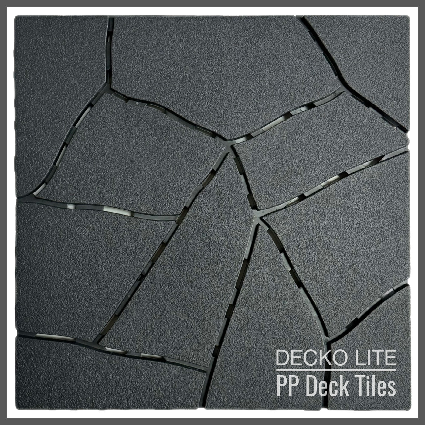 DECKO Lite PP Deck Tiles - GREYSTONE - 304 x 304mm - Premium, 100% ...
