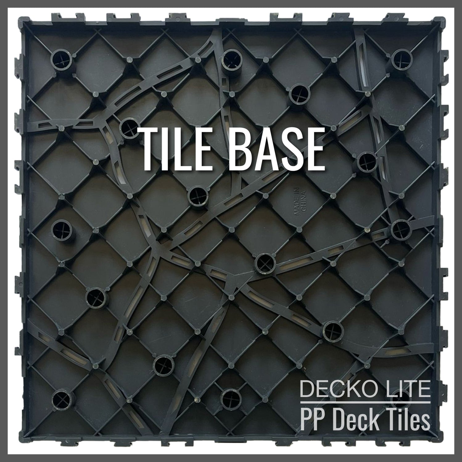 DECKO Lite PP Deck Tiles - GREYSTONE - 304 x 304mm - Premium, 100% ...