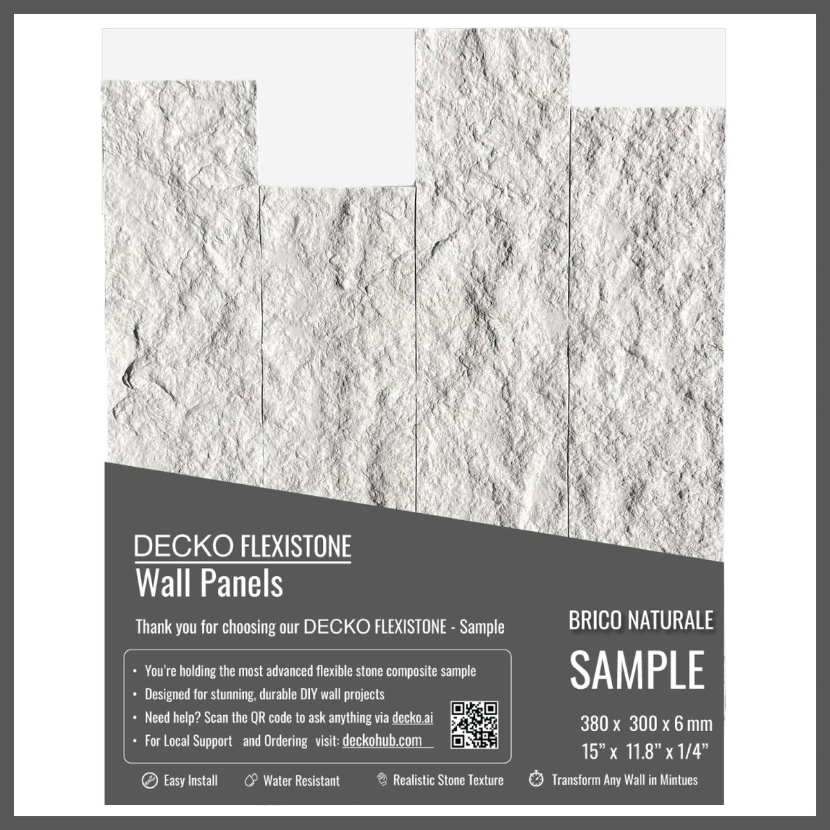Flexible 3D Stone Wall Panel Sample - BRICO NATURALE | DECKO Flexiston — DECKO New Zealand