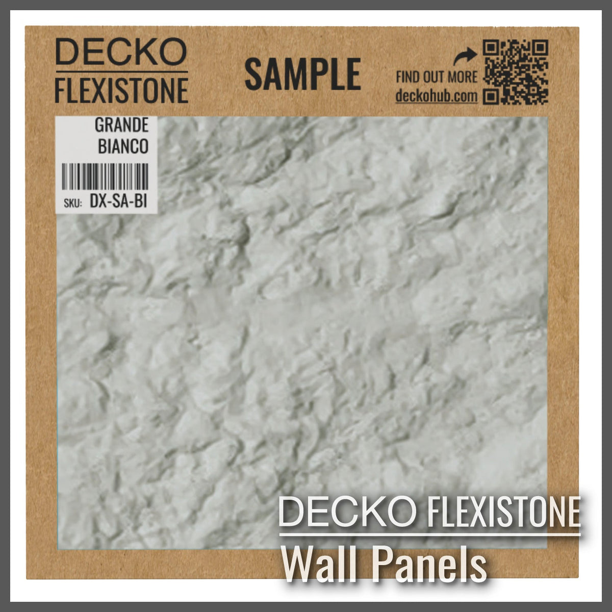 Flexible 3D Stone Wall Panel Sample - GRANDE BIANCO | DECKO Flexistone ...