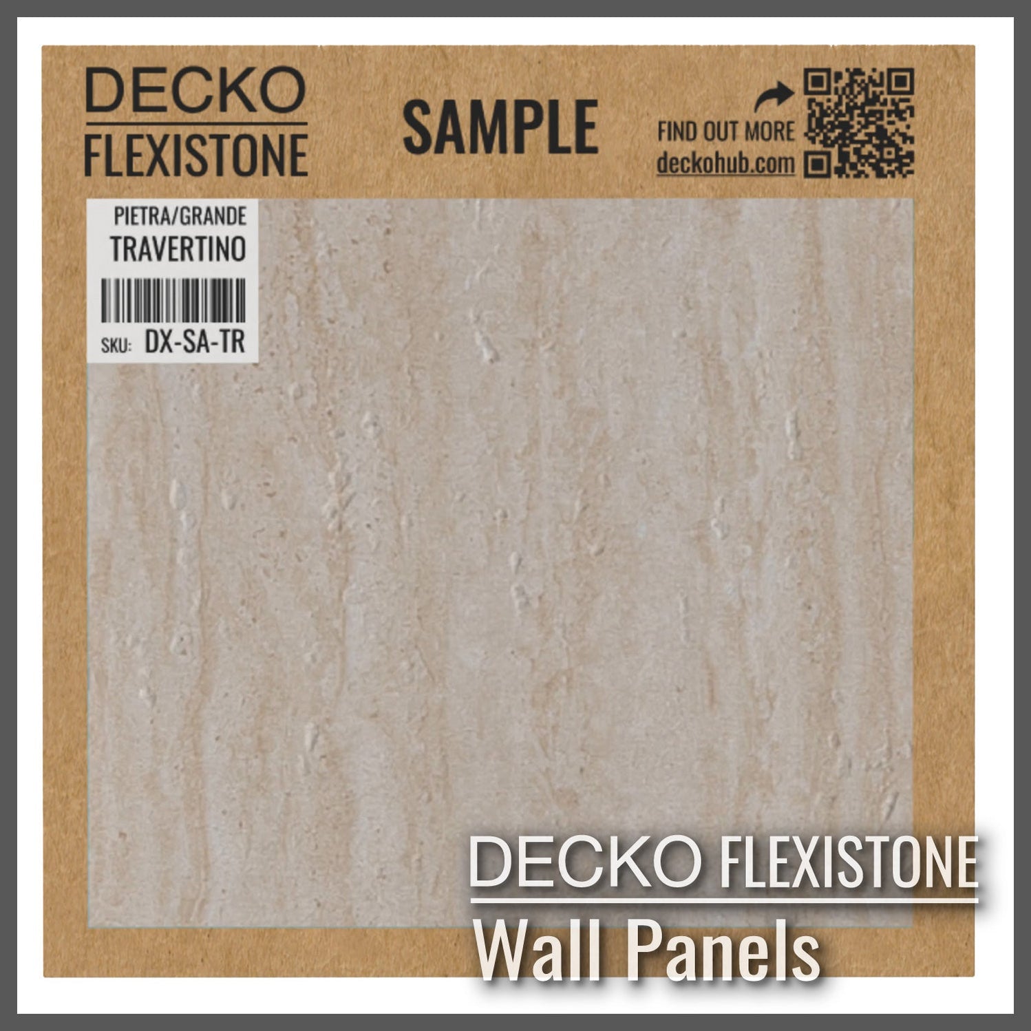 Flexible 3D Stone Wall Panel Sample - TRAVERTINO | DECKO Flexistone ...