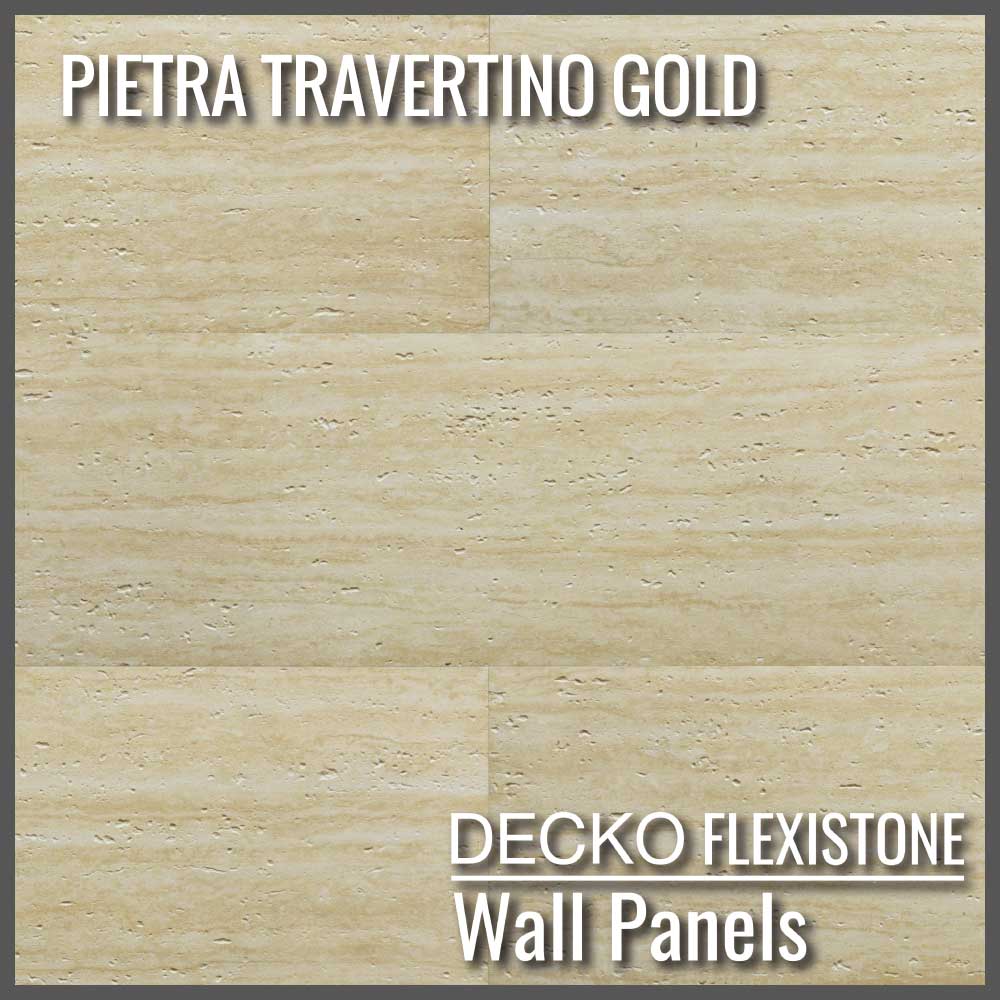 Flexible 3D Stone Wall Panels - PIETRA TRAVERTINO GOLD - Box of 16 pan ...