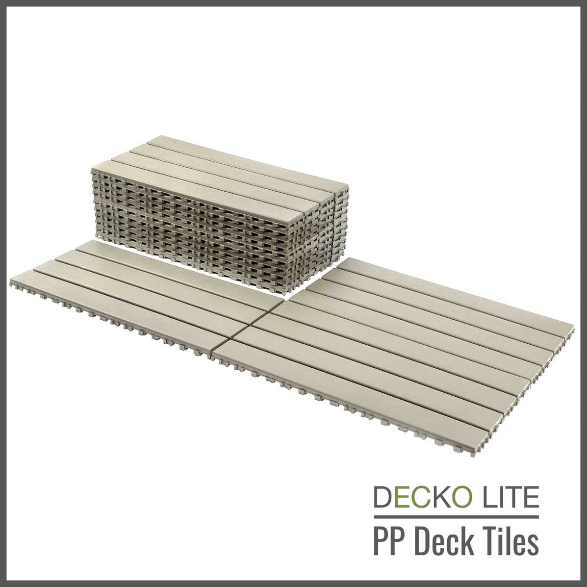 DECKO Lite PP Deck Tiles - BEIGESLAT - 608x304mm - Premium, 100% ...